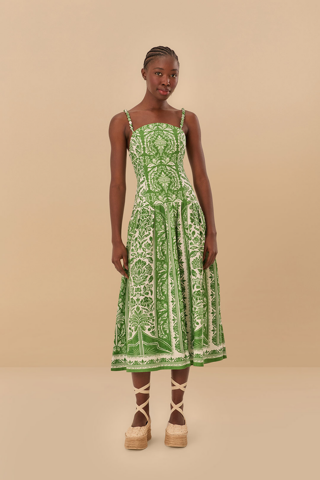 Delicate Tapestry Green Midi Dress Farm Rio – Monkee's of High Point
